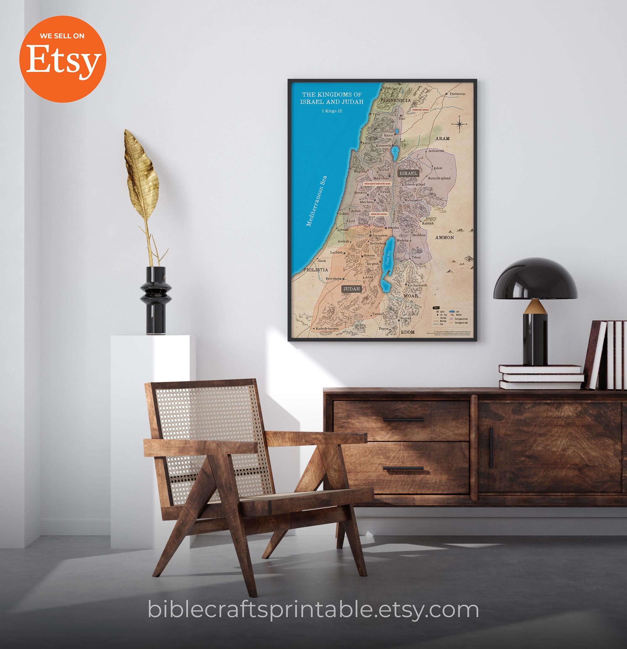 Israel & Judah Map: Printable Old Testament Bible Study Aid (digital ...