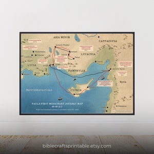 Paul's First Missionary Journey Map: Bible Study Printable (digital ...