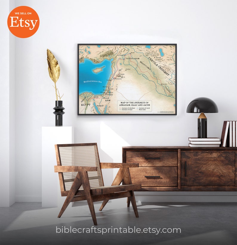 Mapa de los viajes de Abraham, Isaac y Jacob: Estudio bíblico del ...