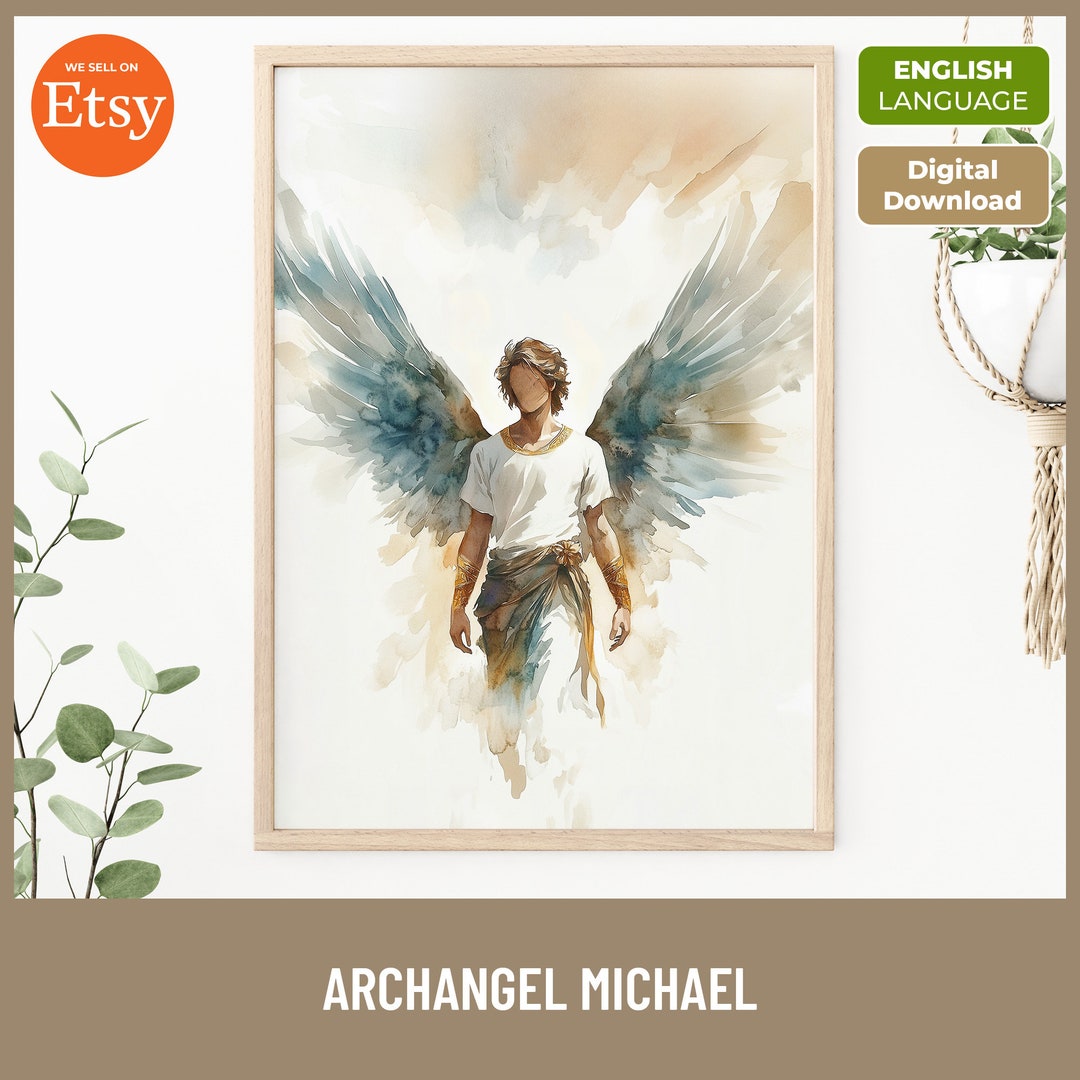 Archangel Michael Canvas Wall Art Poster Modern Minimalist Scripture ...