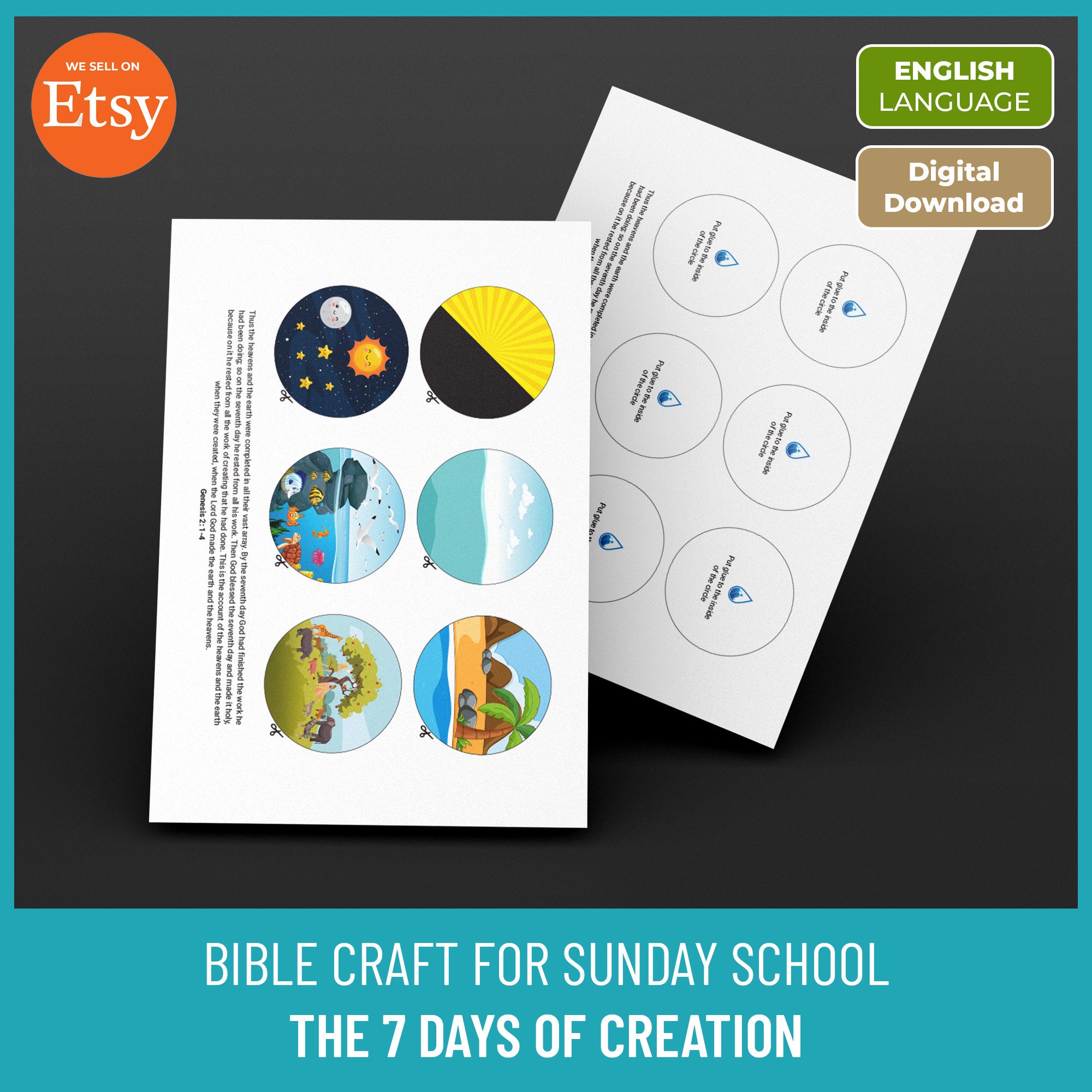 The 7 Days of Creation, Old Testament Bible Story, Bible Craft for ...