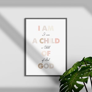 I'm a Child of GOD Printable, Nursery Bible Verse Wall, Kid's Room ...