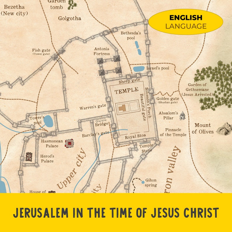 Map of Jerusalem in the Time of Jesus Christ, Bible Maps, download ...