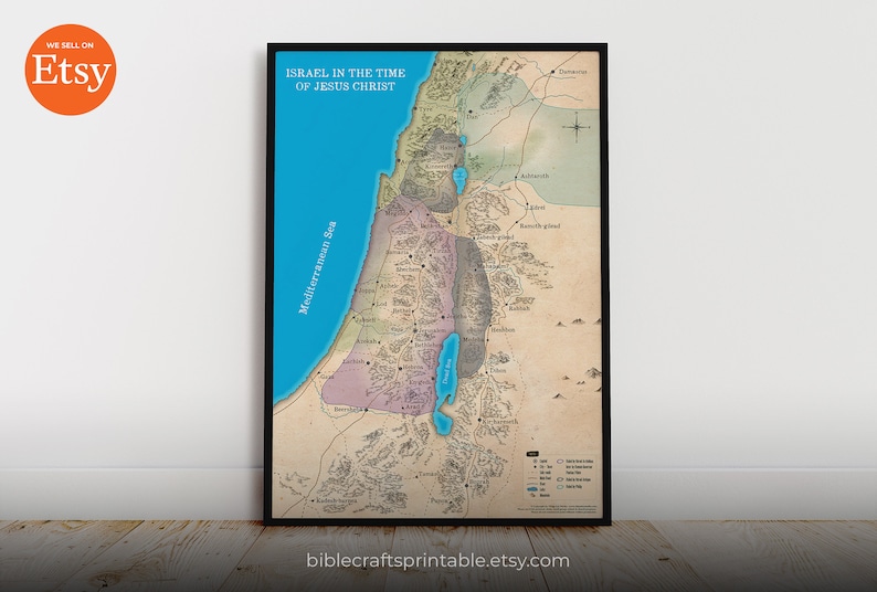 Israel in the Time of Jesus Map: New Testament Bible Study (digital ...
