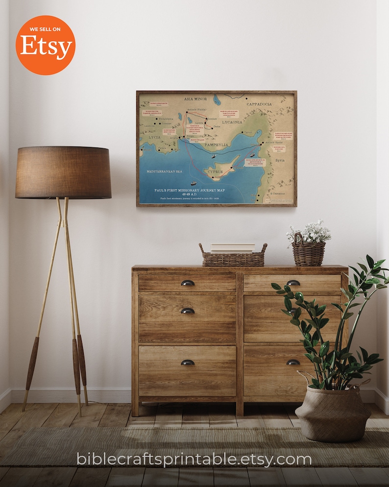 Paul's First Missionary Journey Map: Bible Study Printable (digital ...