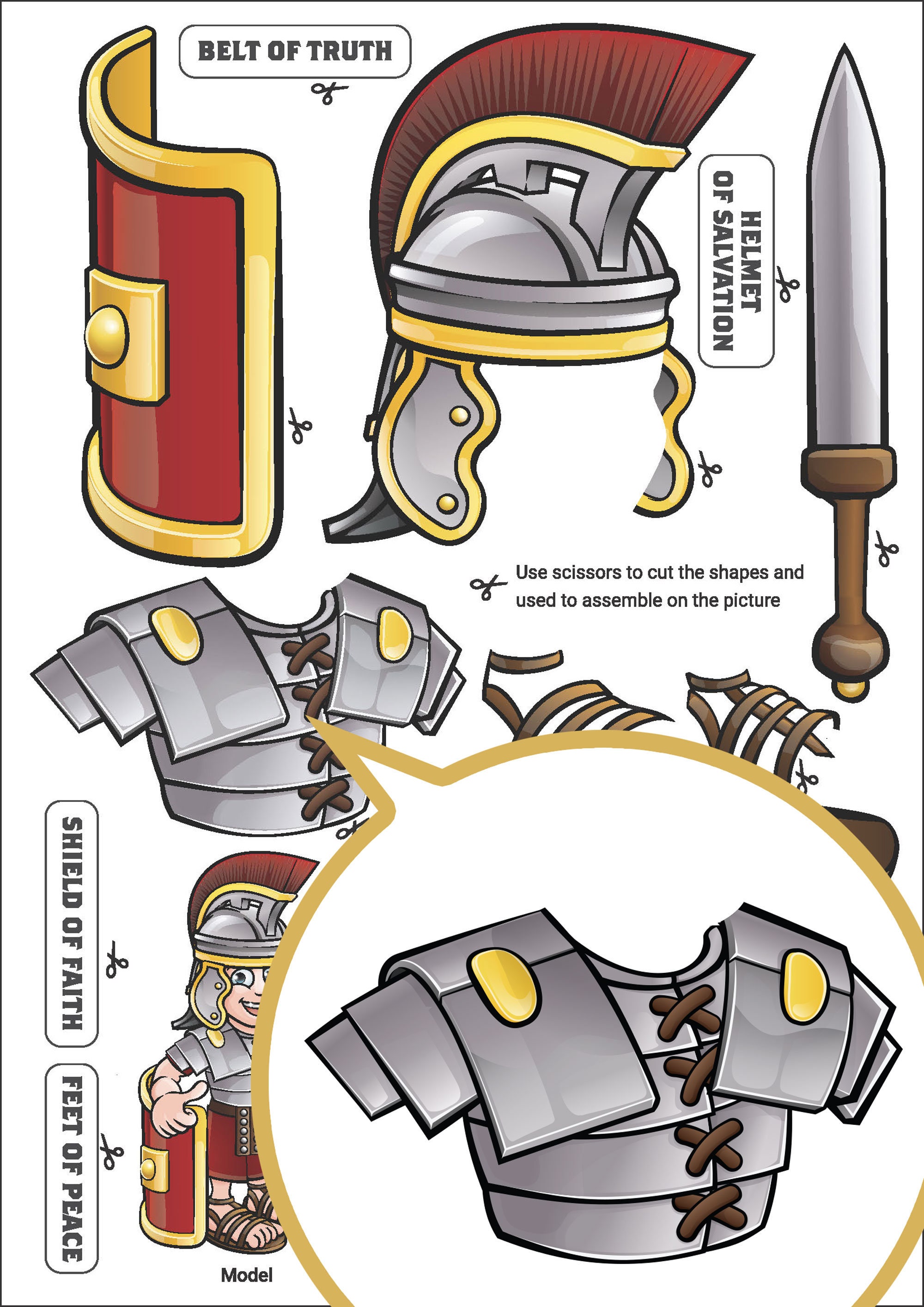 The Armor of God, New Testament Bible Story, Bible Craft for Sunday ...