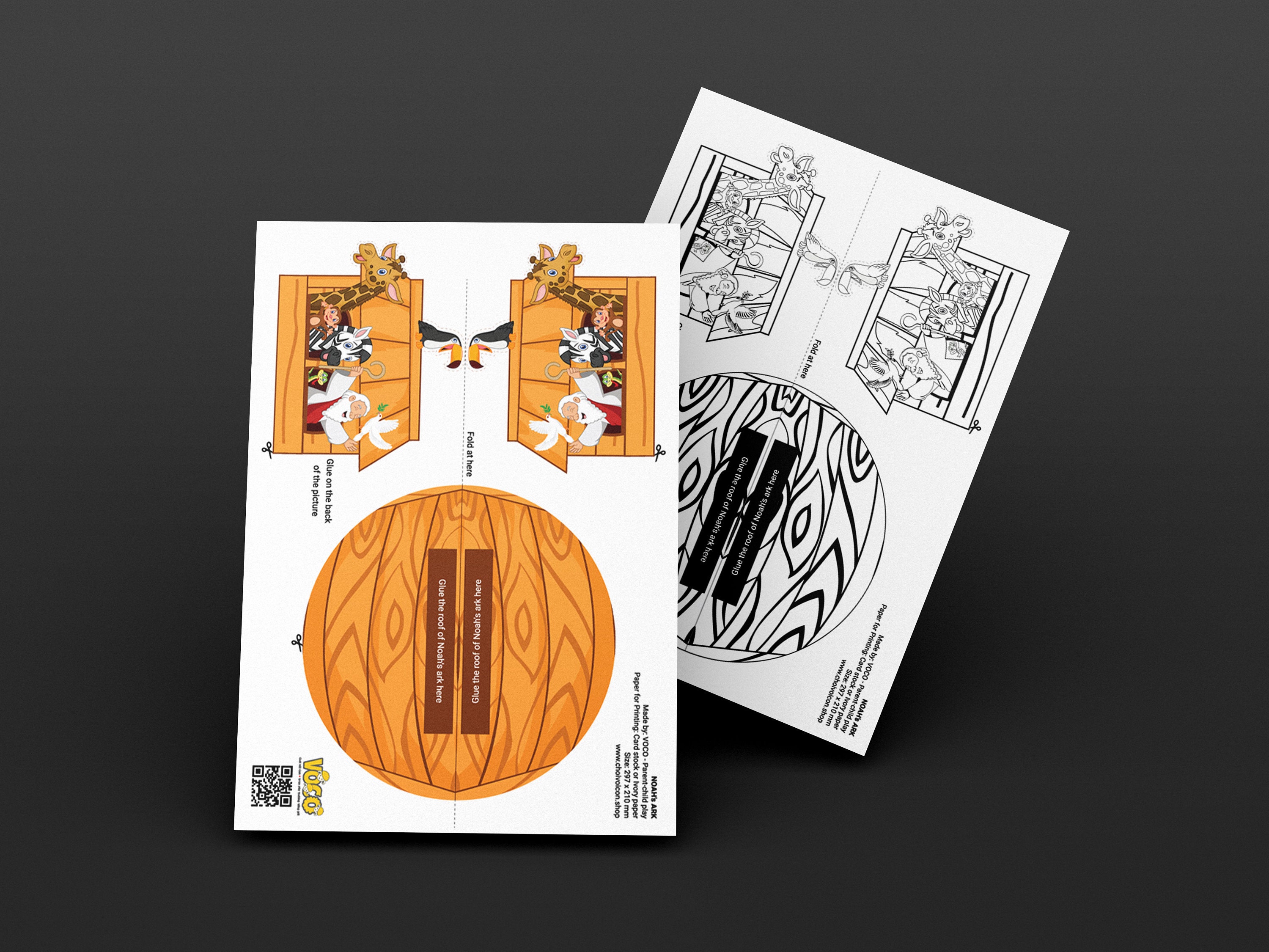 Noah's Ark, Bible Craft for Sunday School Activity, Old Testament Bible ...