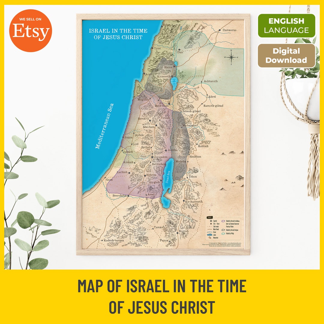 Israel in the Time of Jesus Map: New Testament Bible Study (digital ...