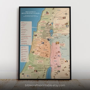 Jesus' Ministry in Israel Map: New Testament Bible Study (digital ...