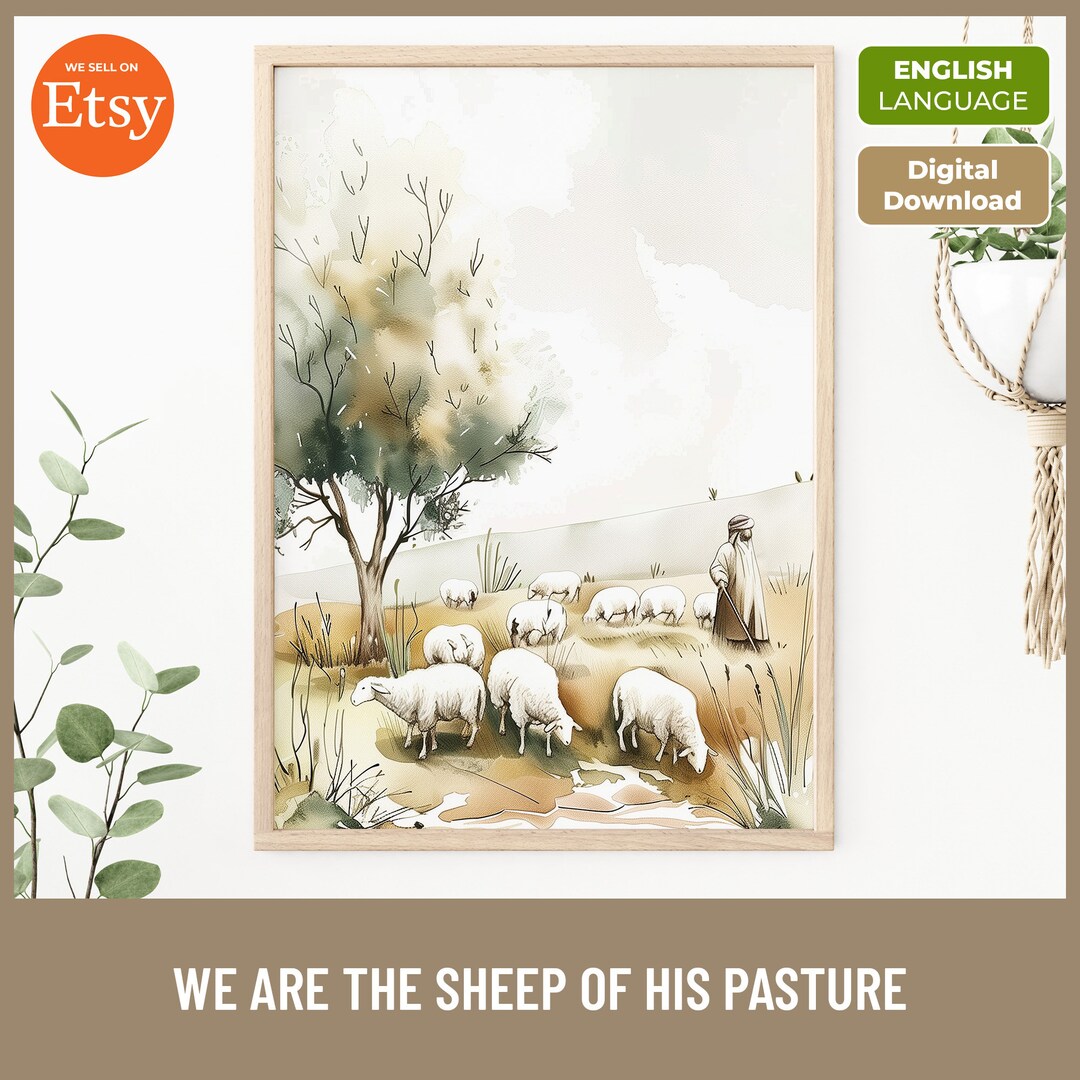 We Are the Sheep of His Pasture Canvas Wall Art Christian Scripture ...