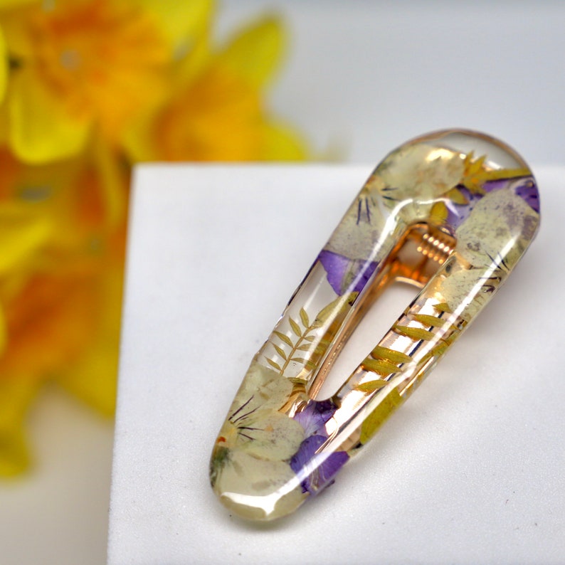 3 Pcs Real Pressed Flower Hair Clips Set of Three Floral | Etsy