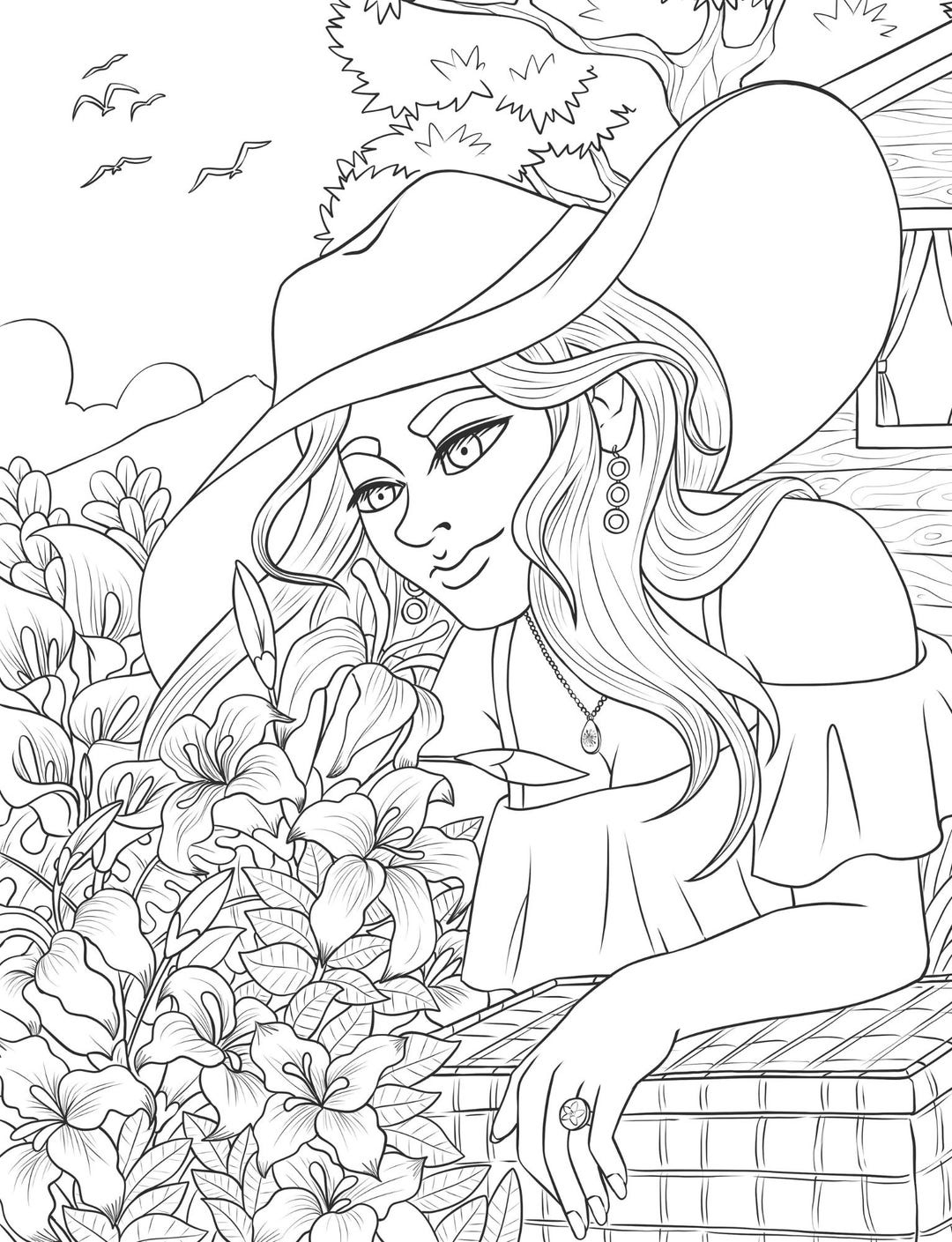 Floral Doodle Adult Coloring Page, Hand-drawn Design (PDF, JPG, PNG) - Etsy