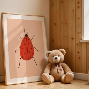 Ladybird Bug Print, Ladybird Art Print, Boho Insect Bug Print, Ladybug ...