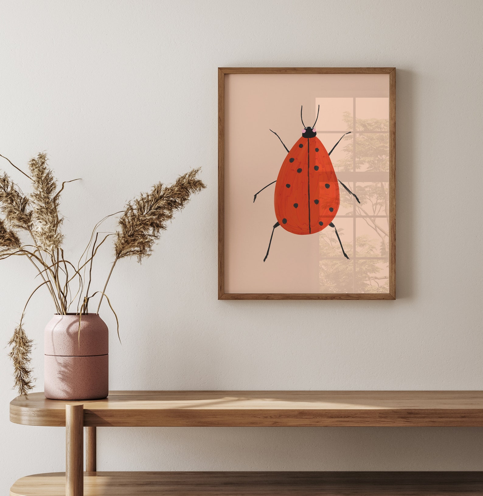 Ladybird Bug Print, Ladybird Art Print, Boho Insect Bug Print, Ladybug ...