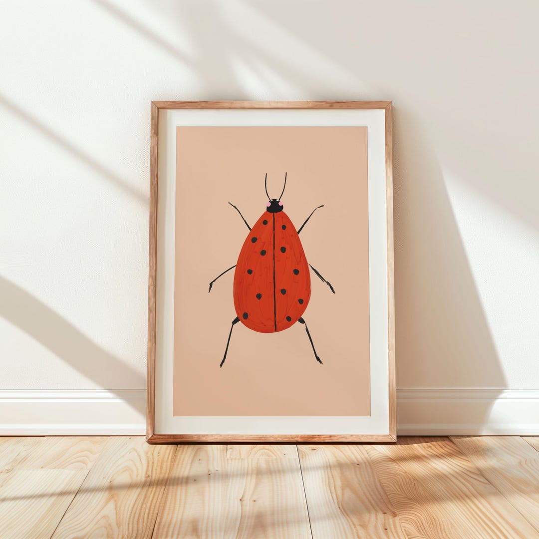 Ladybird Bug Print, Ladybird Art Print, Boho Insect Bug Print, Ladybug ...