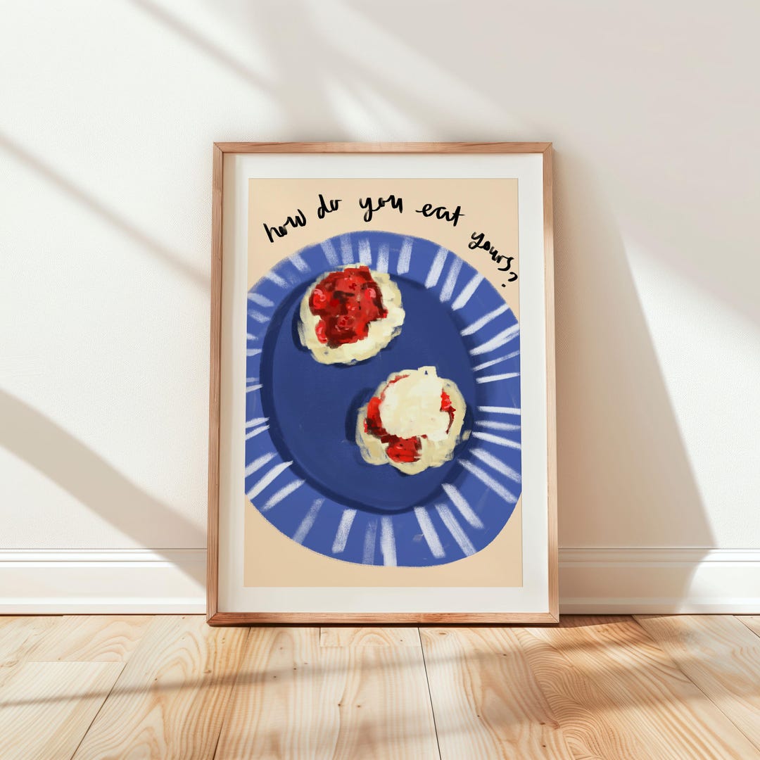 Scones Art Print: English Kitchen Wall Decor - Etsy