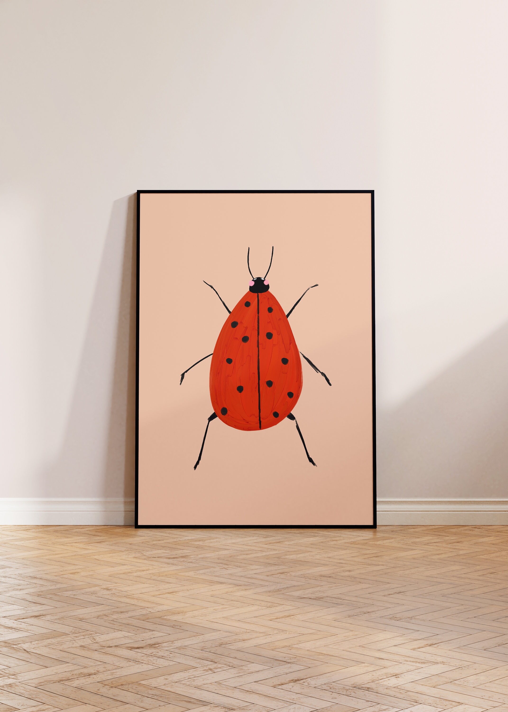 Ladybird Bug Print, Ladybird Art Print, Boho Insect Bug Print, Ladybug ...