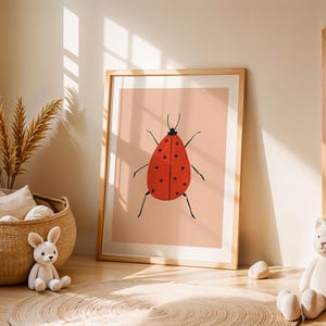 Ladybird Bug Print, Ladybird Art Print, Boho Insect Bug Print, Ladybug ...
