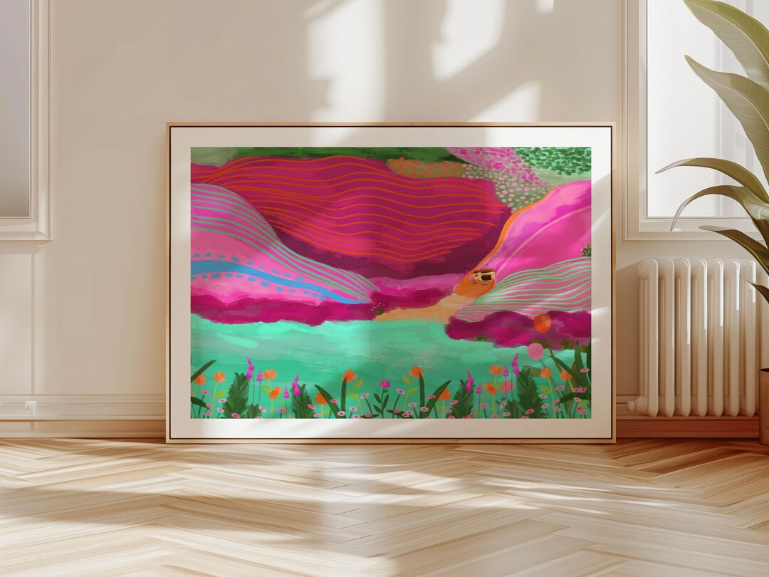 Chapel Porth Cornwall Illustration, Colourful Coastal Art Print, Travel ...