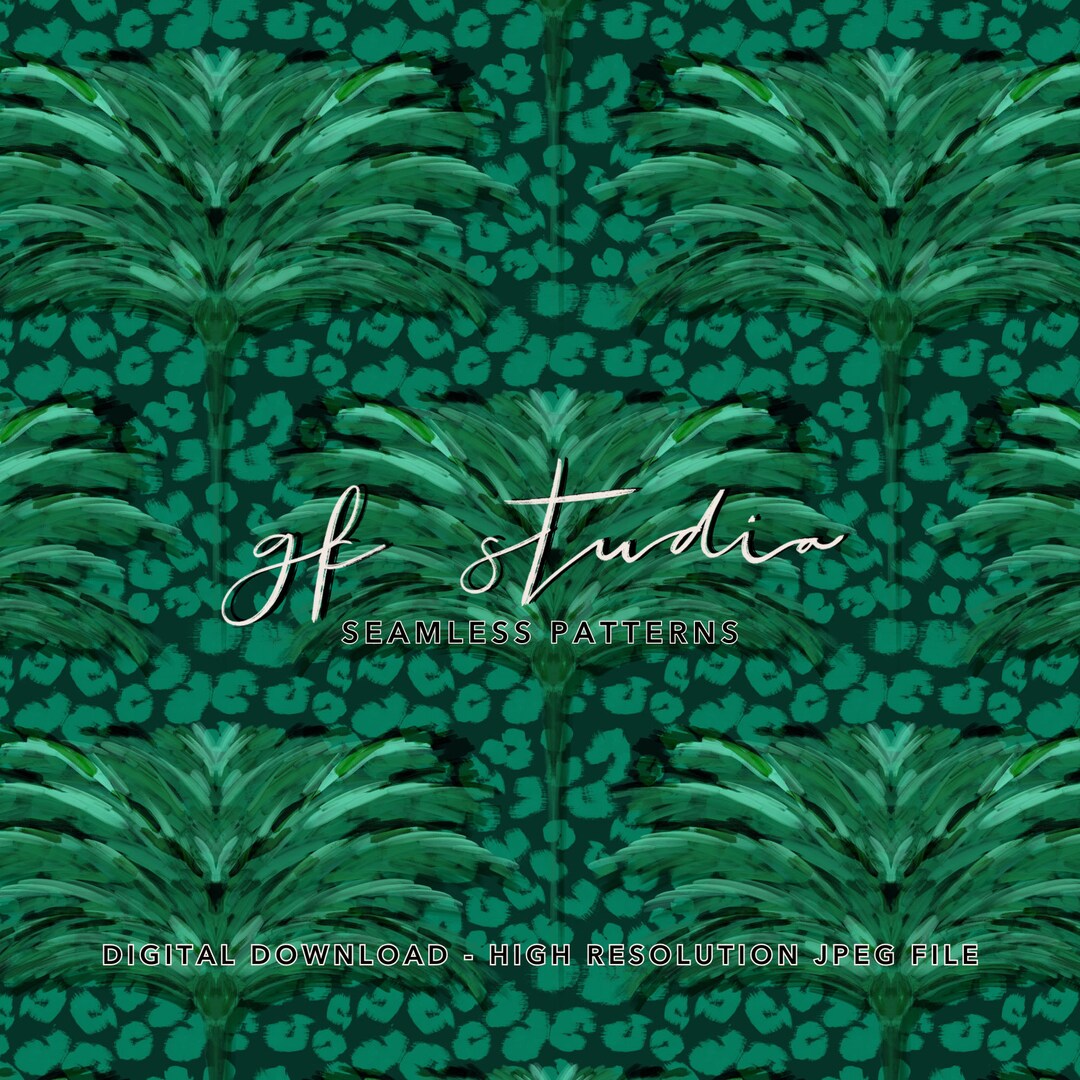 Palm Tree Print, Tropical Seamless Pattern, Repeating File for Fabric ...