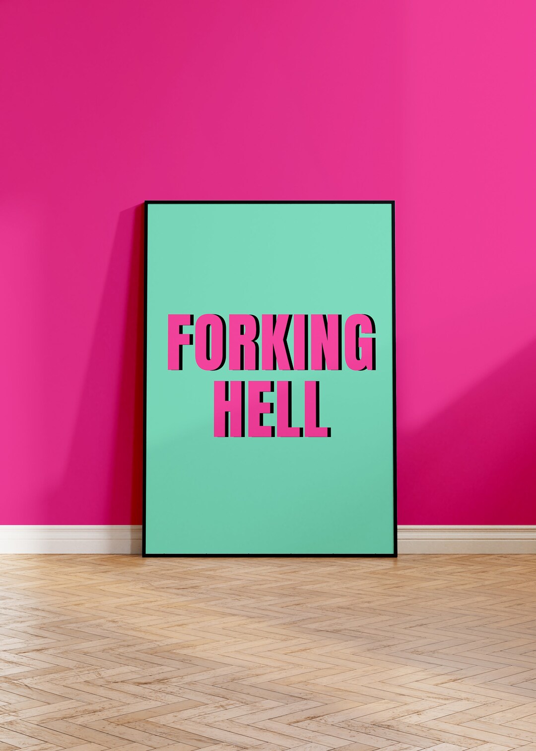 Forking Hell Print, Kitchen Prints, Kitchen Quote Print, Fun Typography Art, Bright Dining Room ...