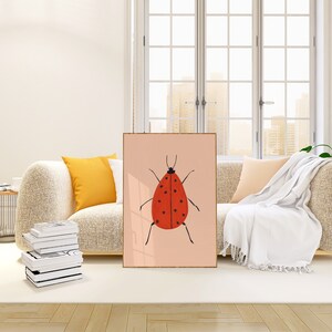 Ladybird Bug Print, Ladybird Art Print, Boho Insect Bug Print, Ladybug ...