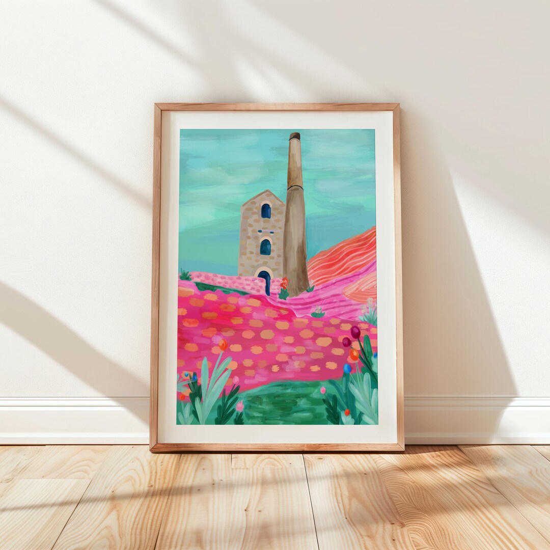 St Agnes Travel Poster, Wheal Coates Tin Mine Abstract Art Print ...