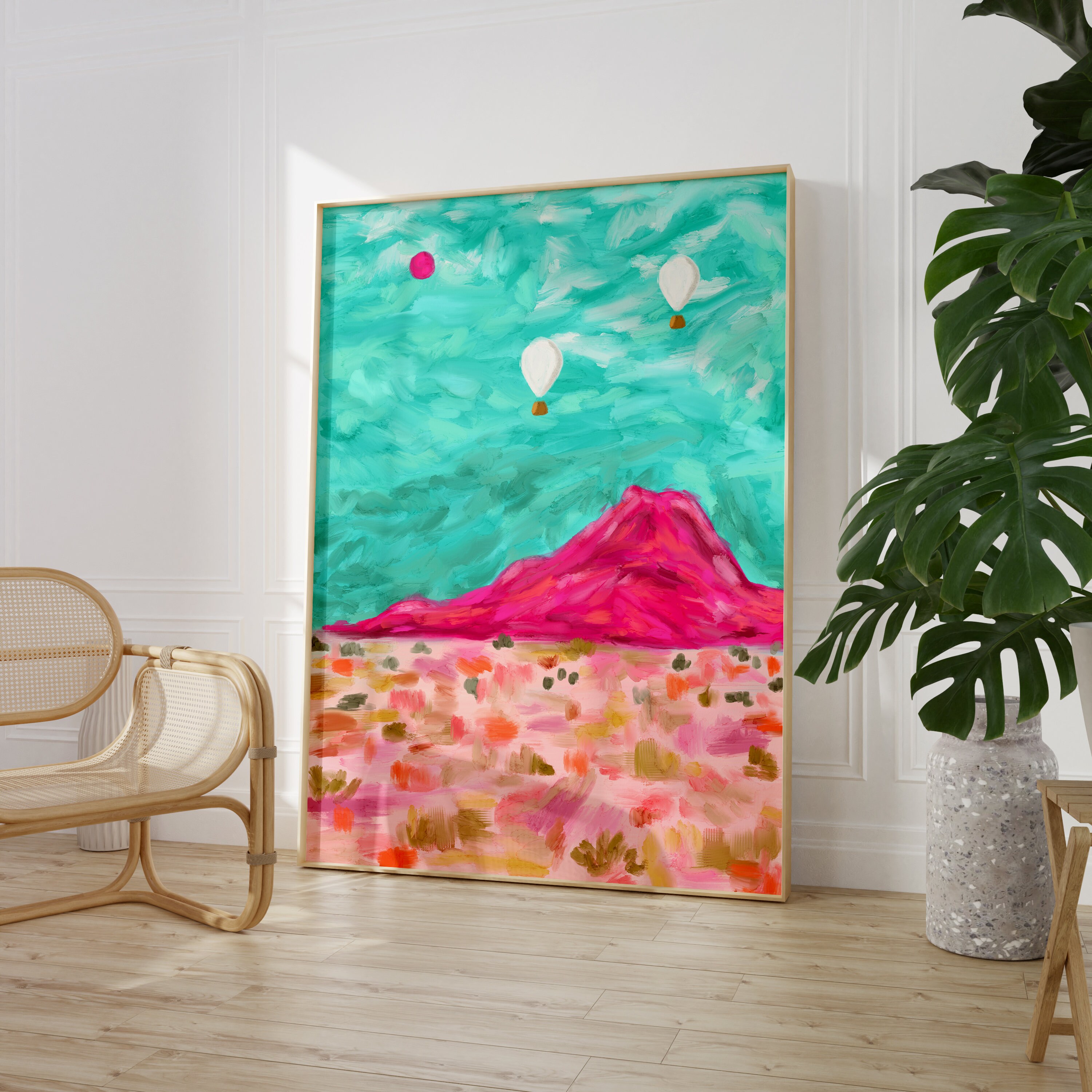 Abstract Mountain Print: Colourful Landscape Wall Art - Etsy