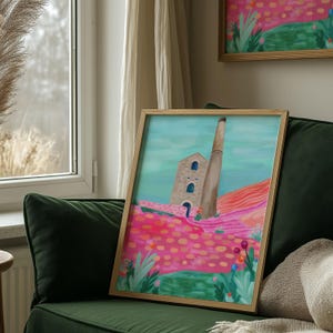 St Agnes Travel Poster, Wheal Coates Tin Mine Abstract Art Print ...