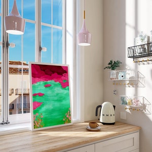 Cornish Caves Print, Ocean Abstract Art Print, Cornish Wall Art, Bright ...