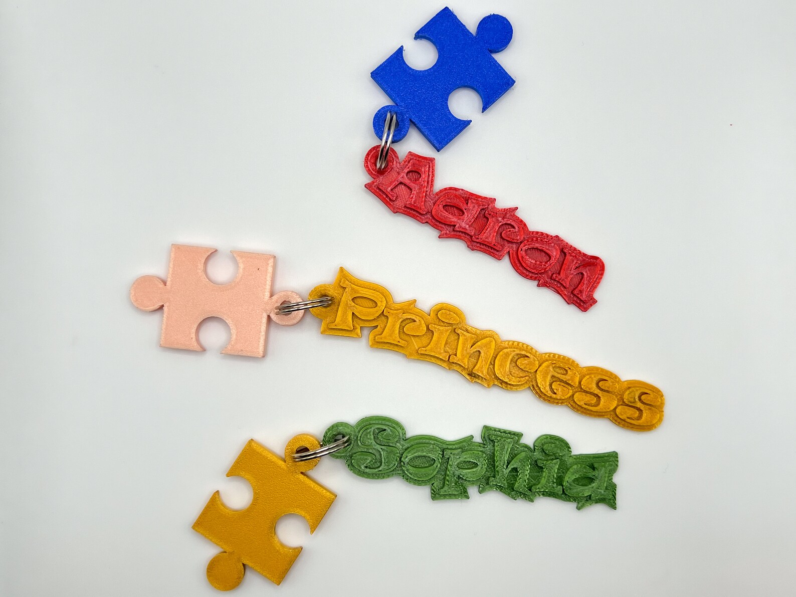 Kid Name Puzzle Tag, Name Keychain With Puzzle, Custom Name Tag ...