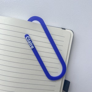 Paper Clip Shape Bookmark, Bookmarks Personalize Name On, Back to ...
