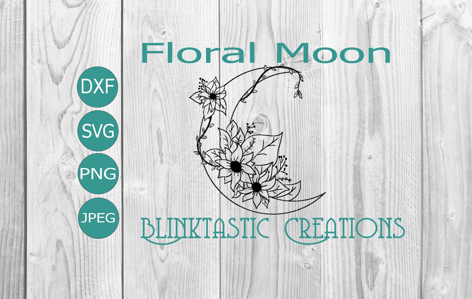 Floral Moon SVG File Moon SVG Bundle Moon SVG Design Moon - Etsy