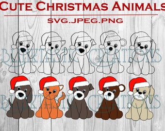 Animal Christmas Svg - Etsy