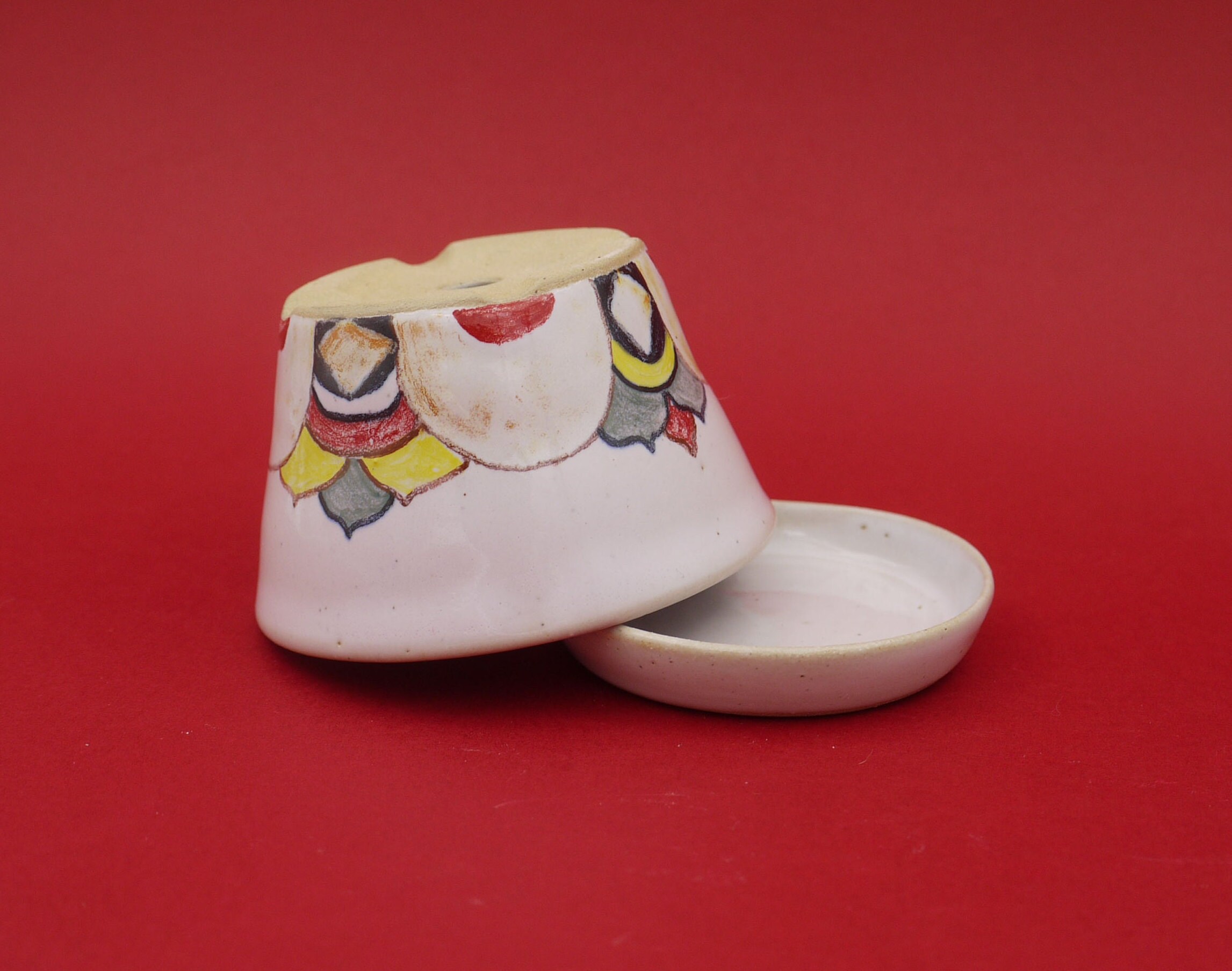 Small Vintage Flower Pot 100 Ml in Ceramic Retro Geometric Pattern ...