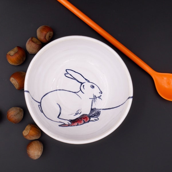 Ceramic Rabbit Bowl - Etsy