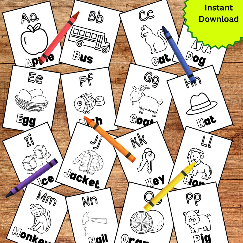 Alphabet Coloring Sheet for School, Kids, Teachers - Etsy