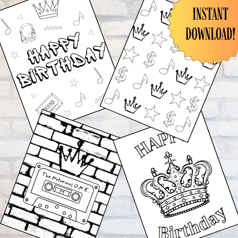 1st Birthday - the Notorious O.N.E. Birthday Party Theme Coloring ...