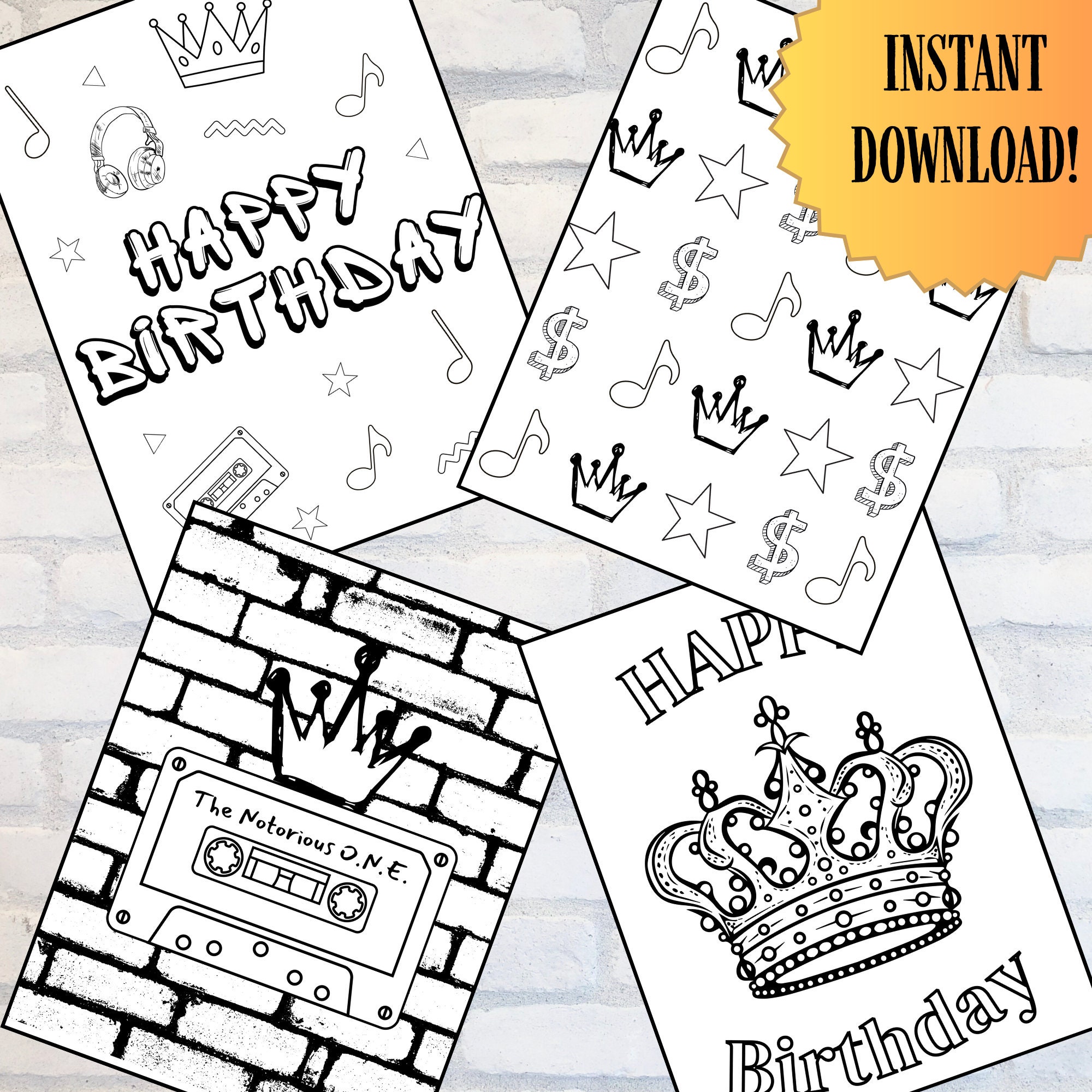 1st Birthday - the Notorious O.N.E. Birthday Party Theme Coloring ...