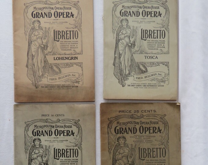 Metropolitan Opera House Grand Opera Libretto (bundle of 6) Dating 1908 ...