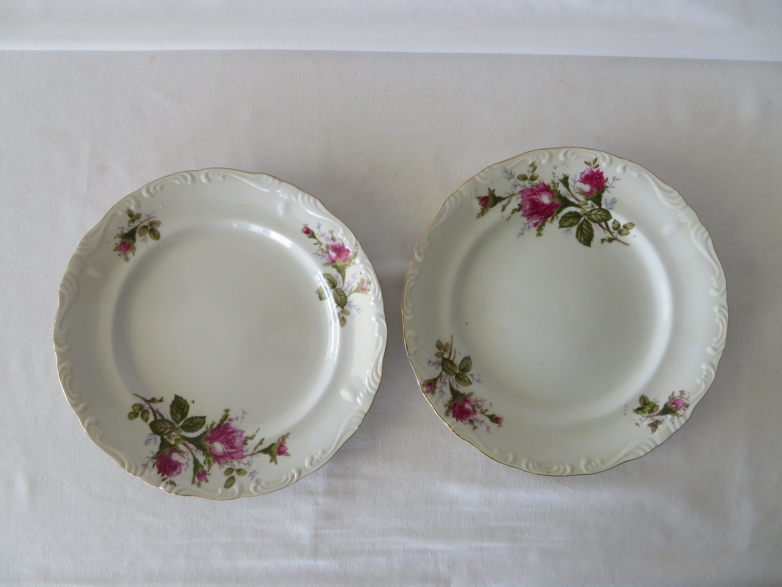 Royal Rose Pattern Two 2 China Plates 1940's - Etsy