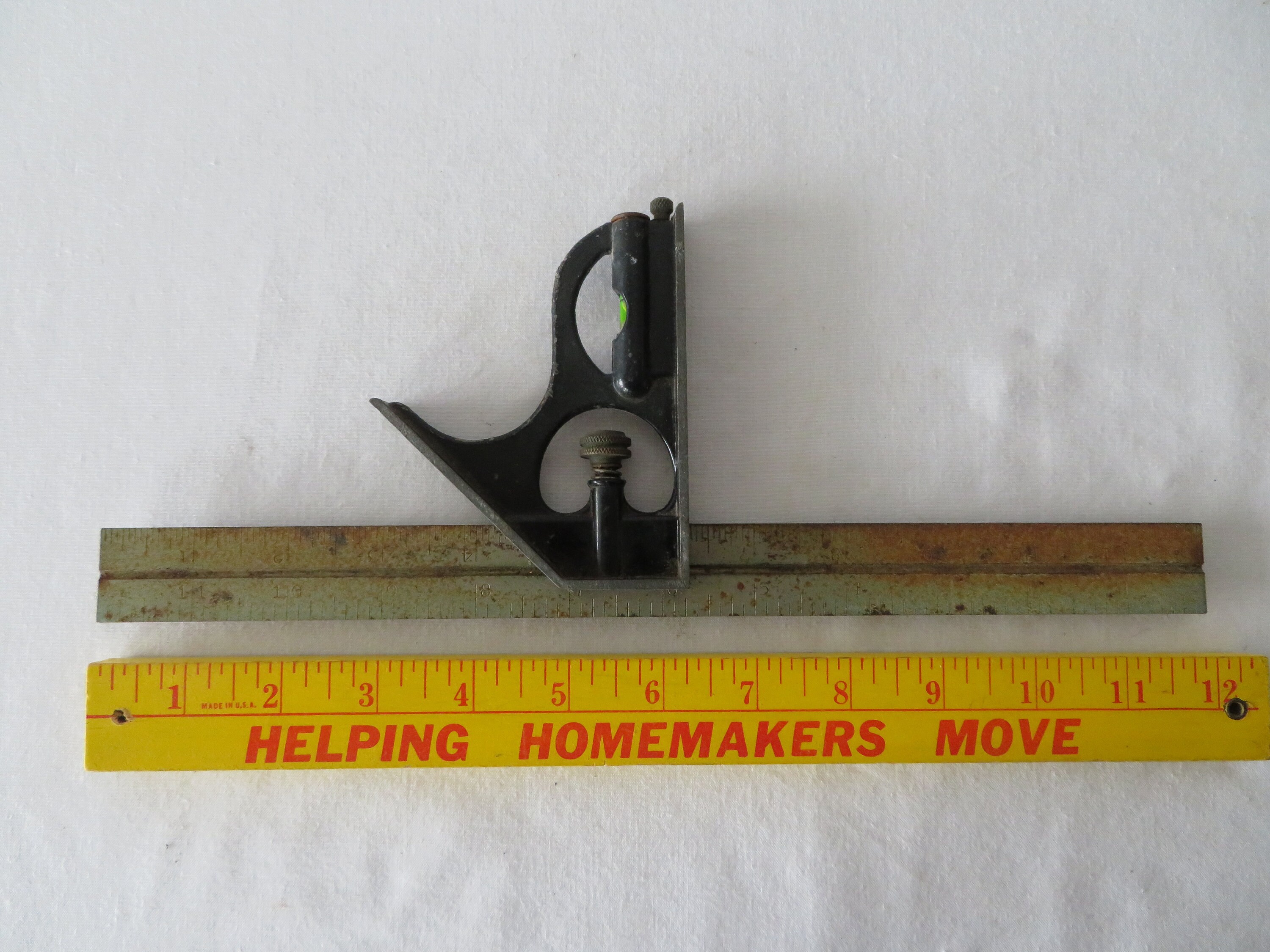 Vintage Adjustable Combination Square with Level Carpenter | Etsy