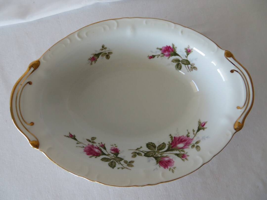 Lipper and Mann L&M pompadour Rose Oval Serving Bowl 1940's - Etsy