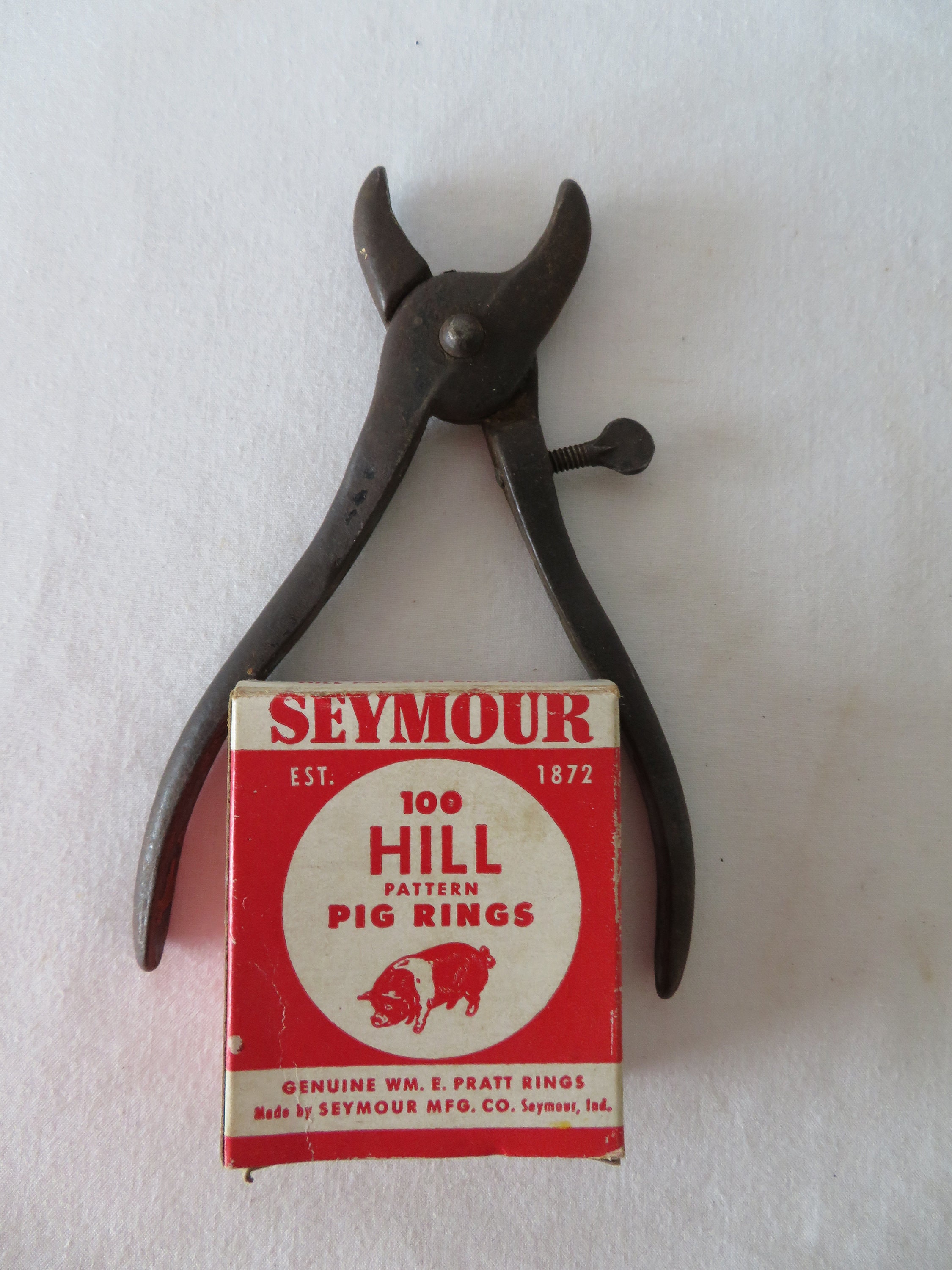 Hog Ring Pliers and Box of Seymour Pig Rings From the - Etsy