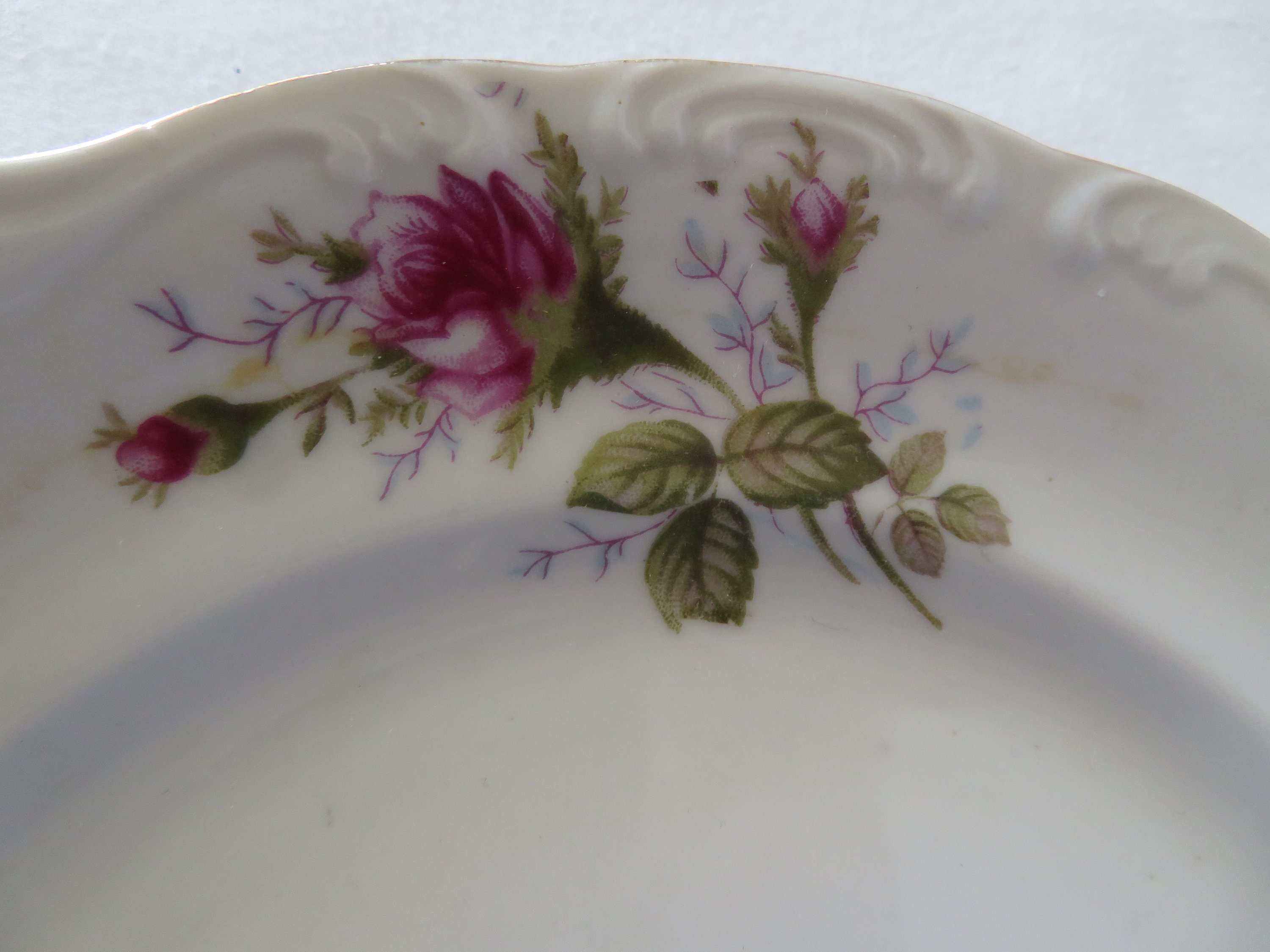 Royal Rose Pattern Two 2 China Plates 1940's - Etsy