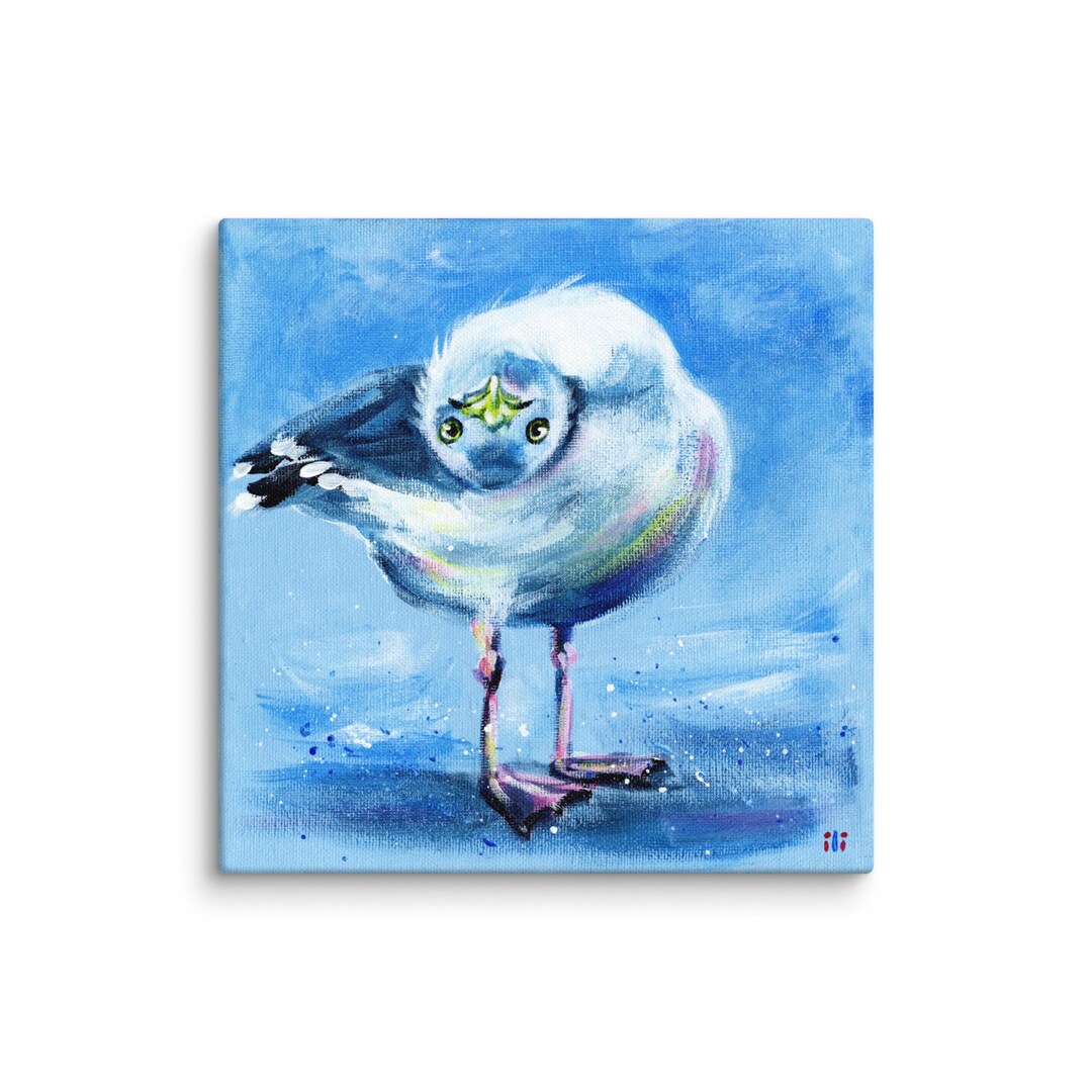 Funny Canvas Cheeky Seagull Pose Painting by Ilona Winter - Etsy