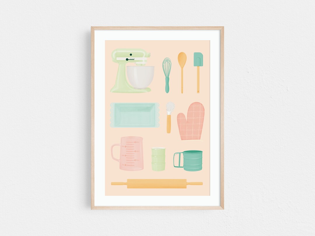 Baking Wall Art, Utensils Wall Art, Bakery Wall Art, Gift for Baker ...