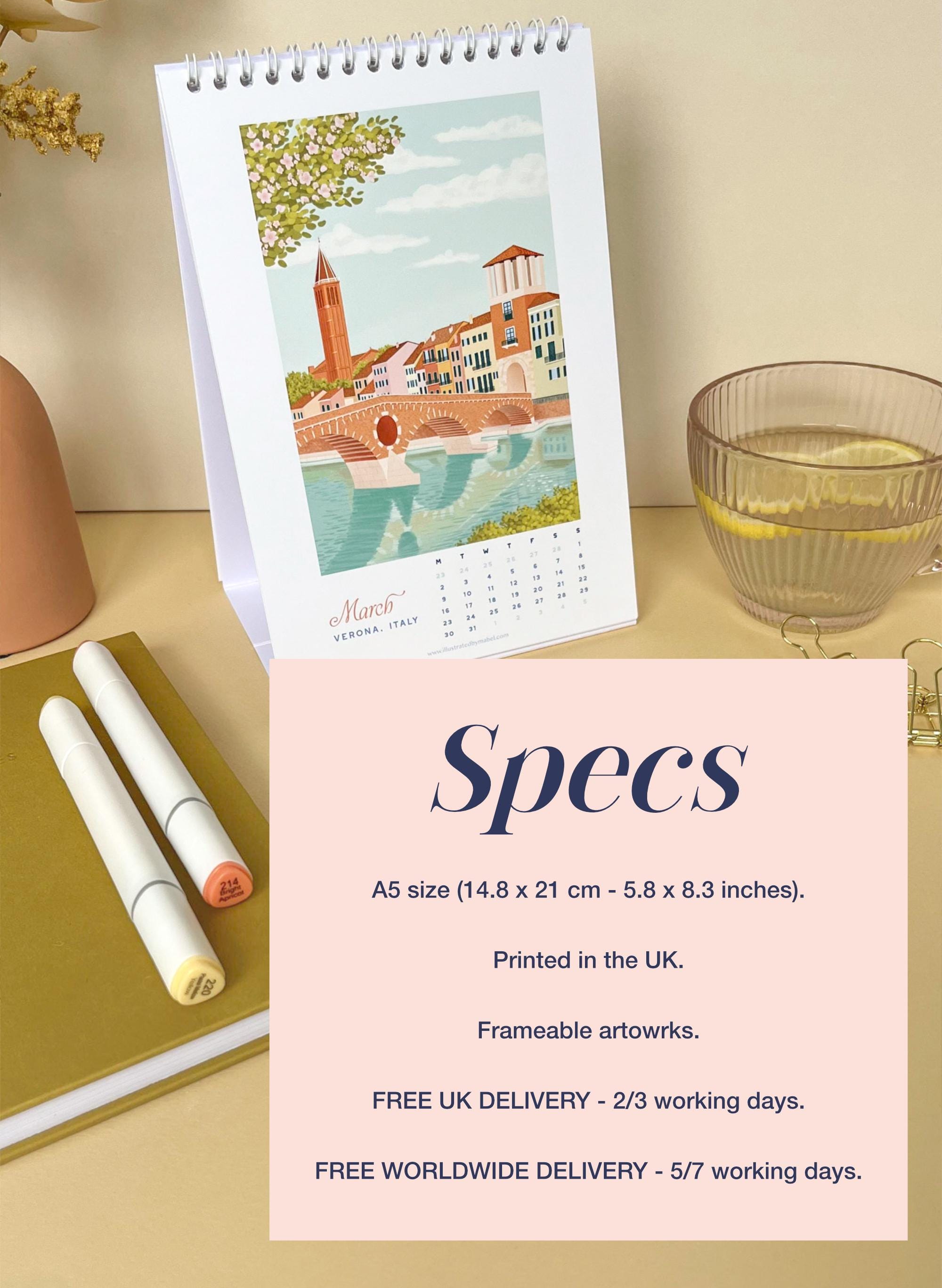 2026 Flip Desk Calendar, Italy Calendar, Travel Desk Calendar, Standing ...