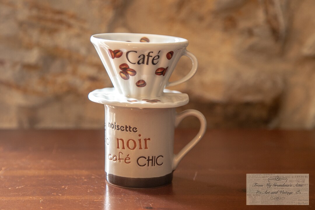 Vintage French Ceramic Coffee Dripper for Pour Over Coffee AND Espresso ...