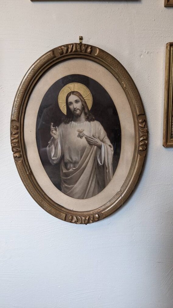 Vintage French Portrait of Jesus Christ approx. 1930s With | Etsy